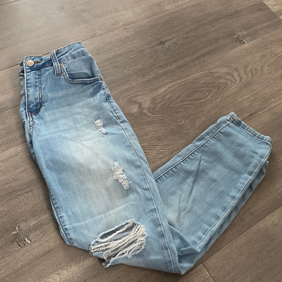 Jeans | Womens High Waisted Light Denim Distress Jeans | Poshmark